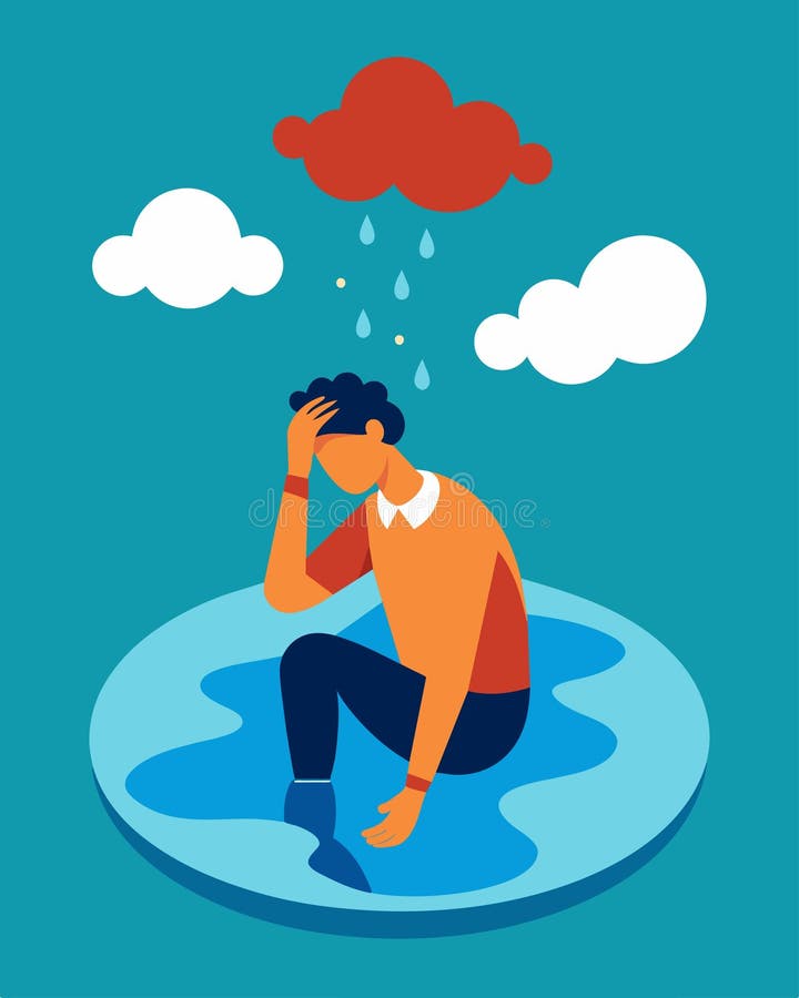 A Pool of Negative Thoughts Ping a Person Making it Difficult To Escape ...