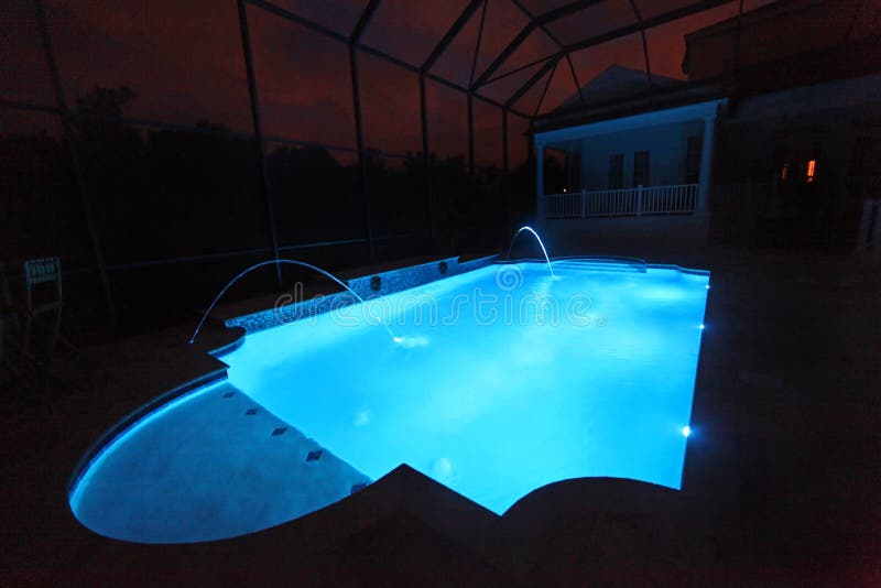 Pool at Night stock image. Image of twilight, light, residential - 22151279