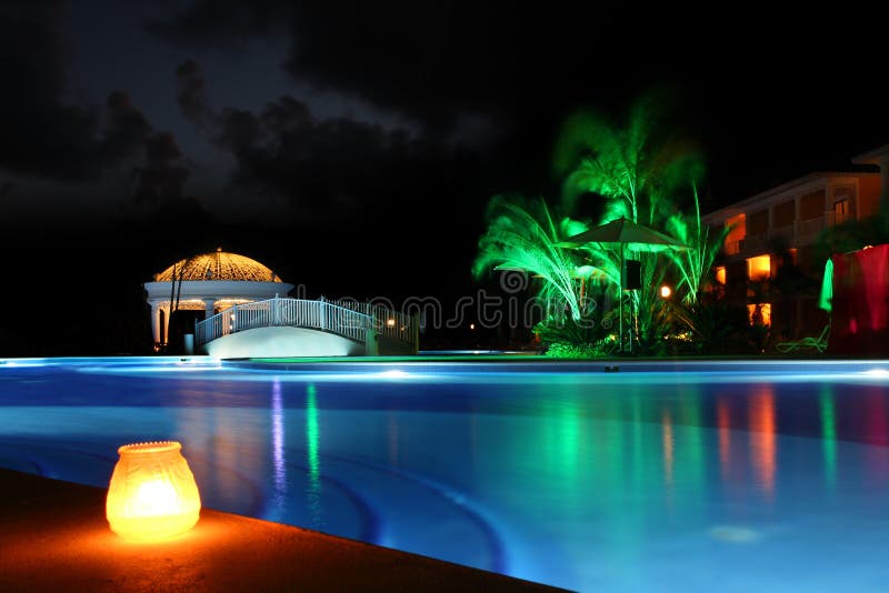 Pool at Night stock image. Image of holiday, beautiful - 48389689