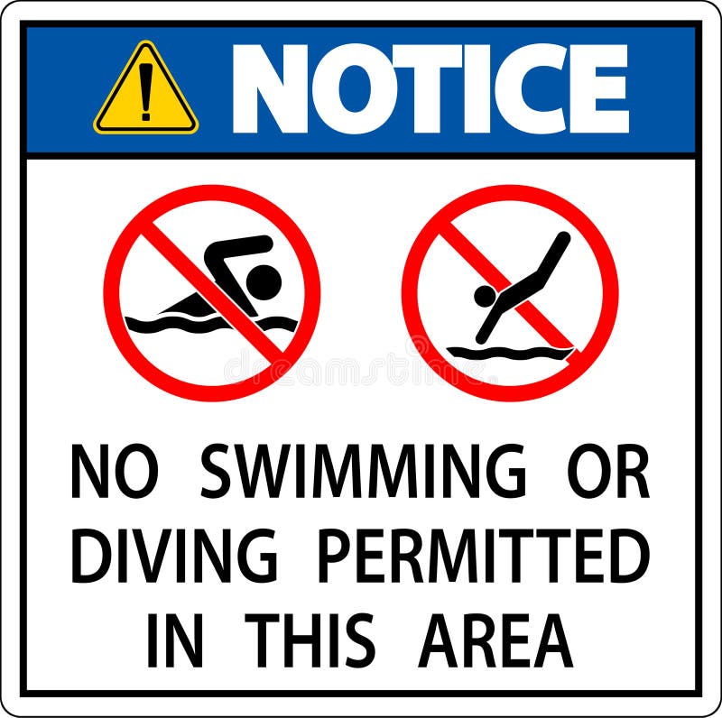 Pool Notice Sign No Swimming or Diving Permitted in this Area Stock ...