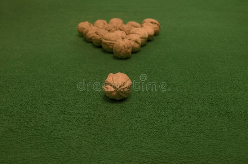 Pool nuts or walnuts stock image. Image of pyramid, scheme - 101577593