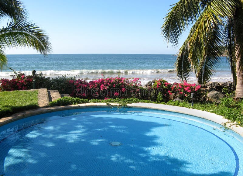 Pool by the ocean stock photo. Image of relax, scenery - 12668368