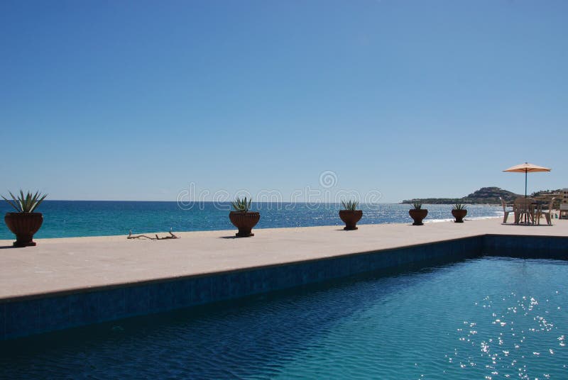 Pool with ocean view stock image. Image of coast, cool - 14339127
