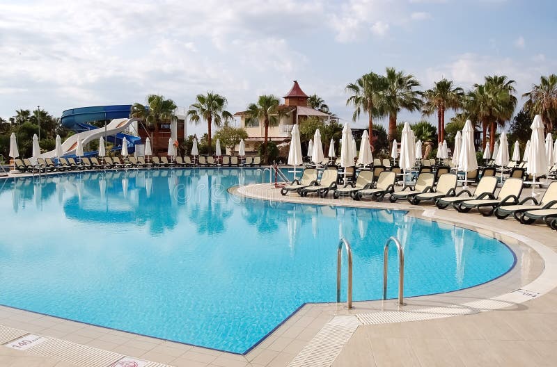 Pool and Palms of Hotel in Turkey. Editorial Stock Image - Image of ...