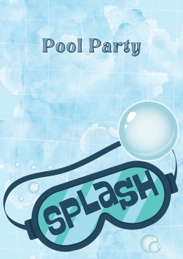 Pool Party Background Invitation Blank Template Stock Illustration ...