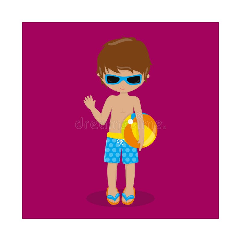 Pool Party Boy Ball Brown 10 Stock Vector - Illustration of ball, party ...