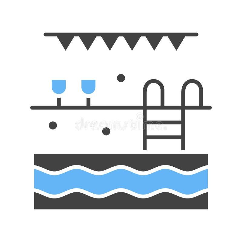Pool Party Icon Image. stock vector. Illustration of holiday - 290216165