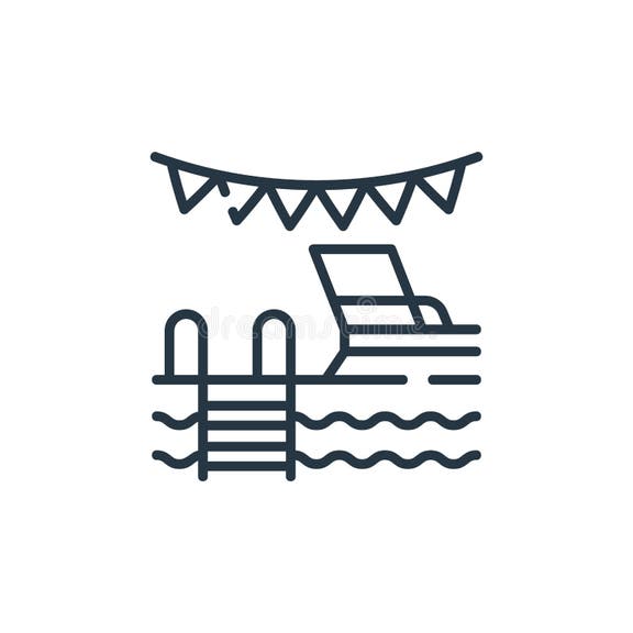 Pool Party Icon Vector from Party and Celebration Concept. Thin Line ...