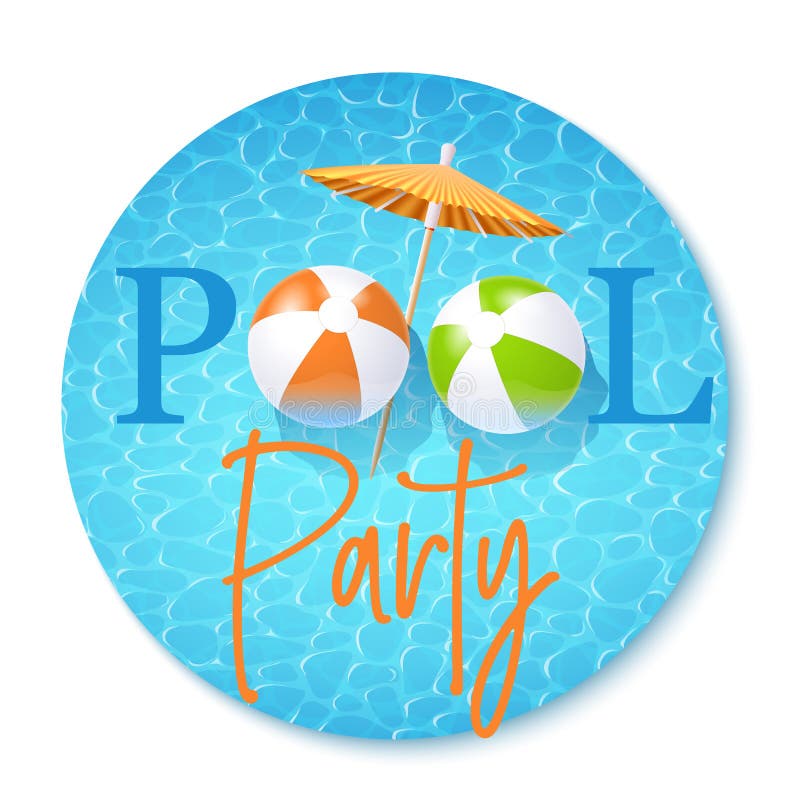 Pool Party Invitation stock vector. Illustration of round - 187532673