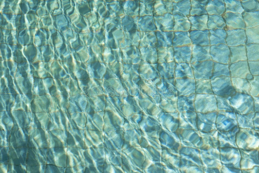 Pool Pattern, Clear Water Over Light Green Pool Tiles Stock Photo ...