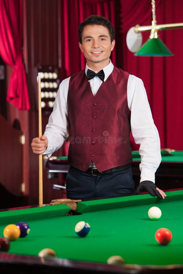 Pool player. stock image. Image of games, confidence - 33686807