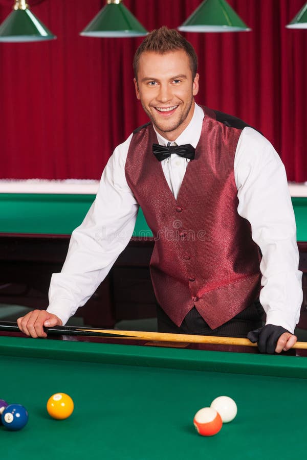 Pool player. stock image. Image of confidence, green - 33687075