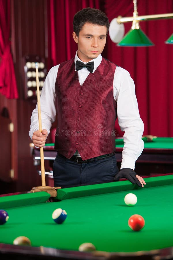 Pool player. stock image. Image of confidence, green - 33687075