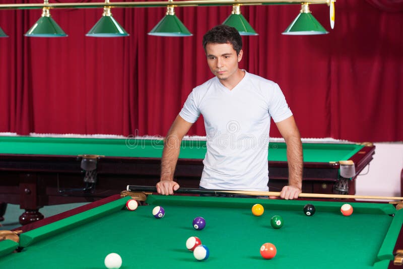 Pool player. stock image. Image of confidence, green - 33687075