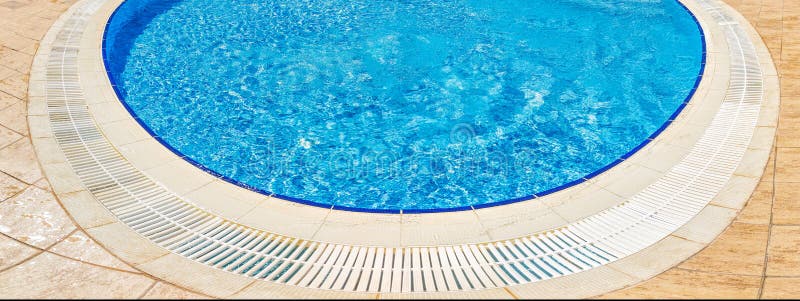 Pool with Pure Blue Water Background. Top View of Swimming Pool and ...