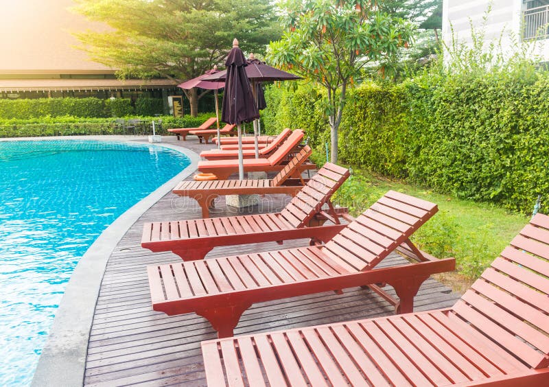 Pool for Relaxation Wiht Sunlight. Stock Image - Image of blue ...