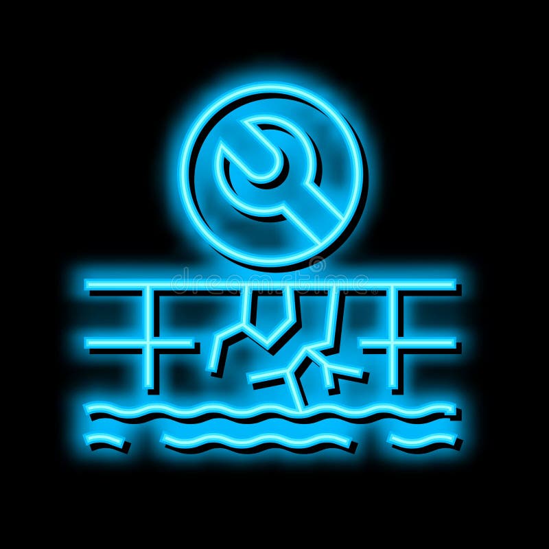 Pool Repair Services Neon Glow Icon Illustration Stock Vector ...