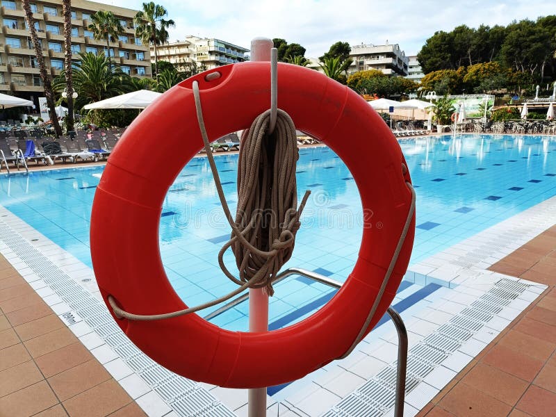 Pool rescue equipment stock image. Image of safety, lifesaver - 324298231