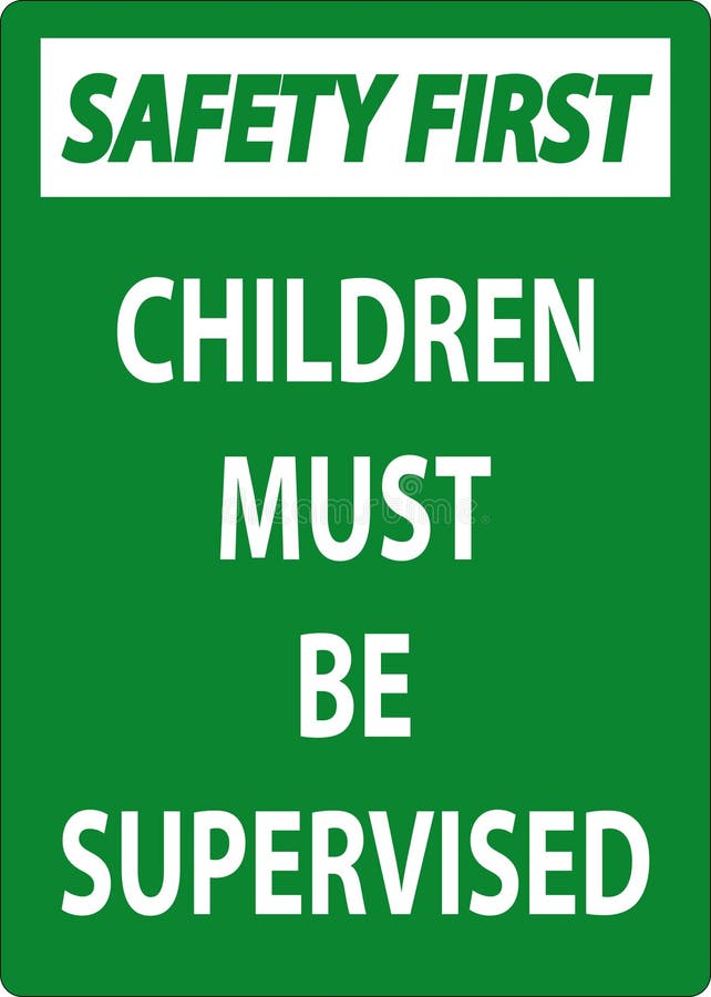 Pool Safety First Sign, Children Must Be Supervised Stock Vector ...