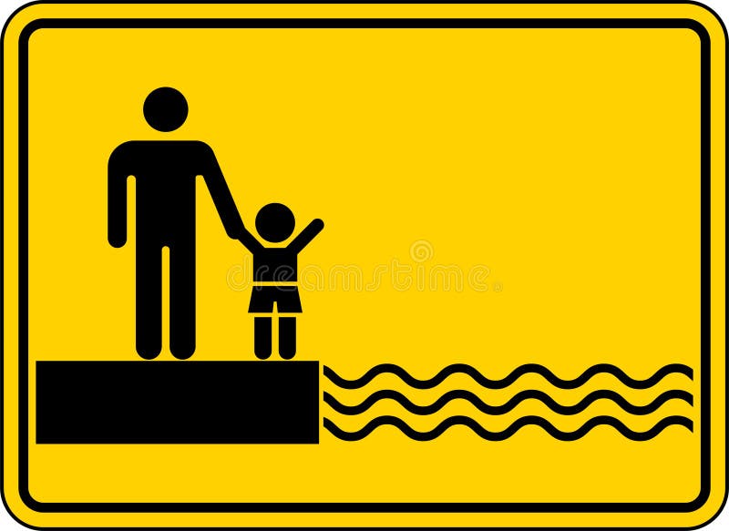 Pool Safety Sign Attention, Watch Your Children Stock Vector ...