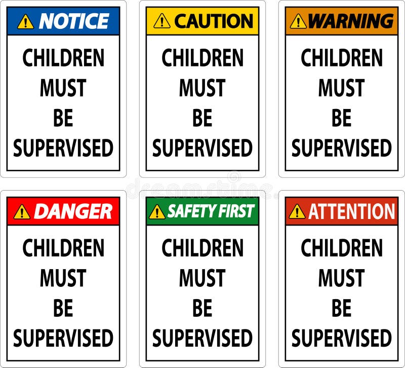 Pool Safety Sign Caution, Children Must Be Supervised Stock Vector ...