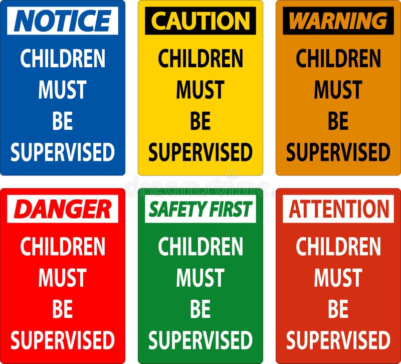 Pool Safety Sign Caution, Children Must Be Supervised Stock ...