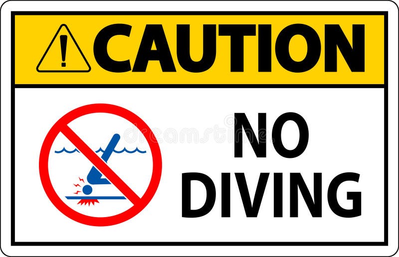 Pool Safety Sign Caution, No Diving Stock Vector - Illustration of ...
