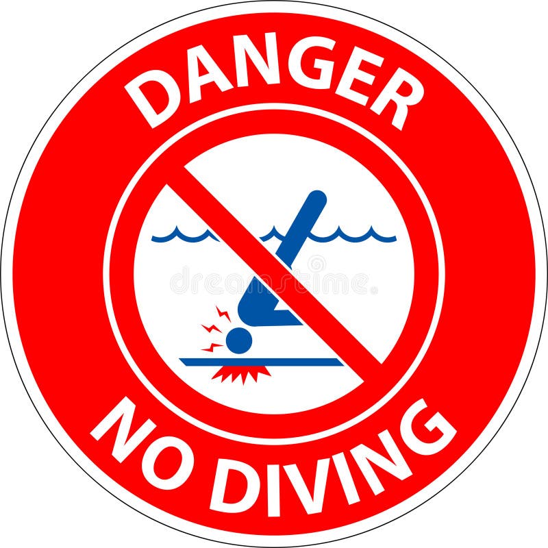 Pool Safety Sign Danger, No Diving Stock Vector - Illustration of ...