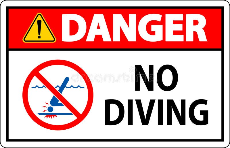 Pool Safety Sign Danger, No Diving Stock Vector - Illustration of ...