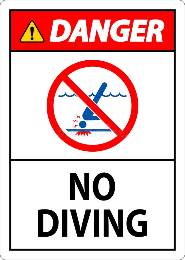 Pool Safety Sign Danger, No Diving Stock Vector - Illustration of ...