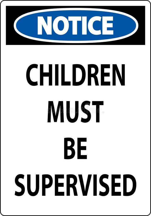 Pool Safety Sign Notice, Children Must Be Supervised Stock Vector ...