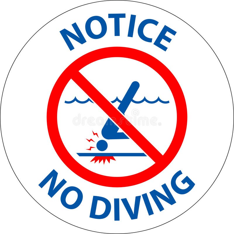 Pool Safety Sign Notice, No Diving Stock Vector - Illustration of ...