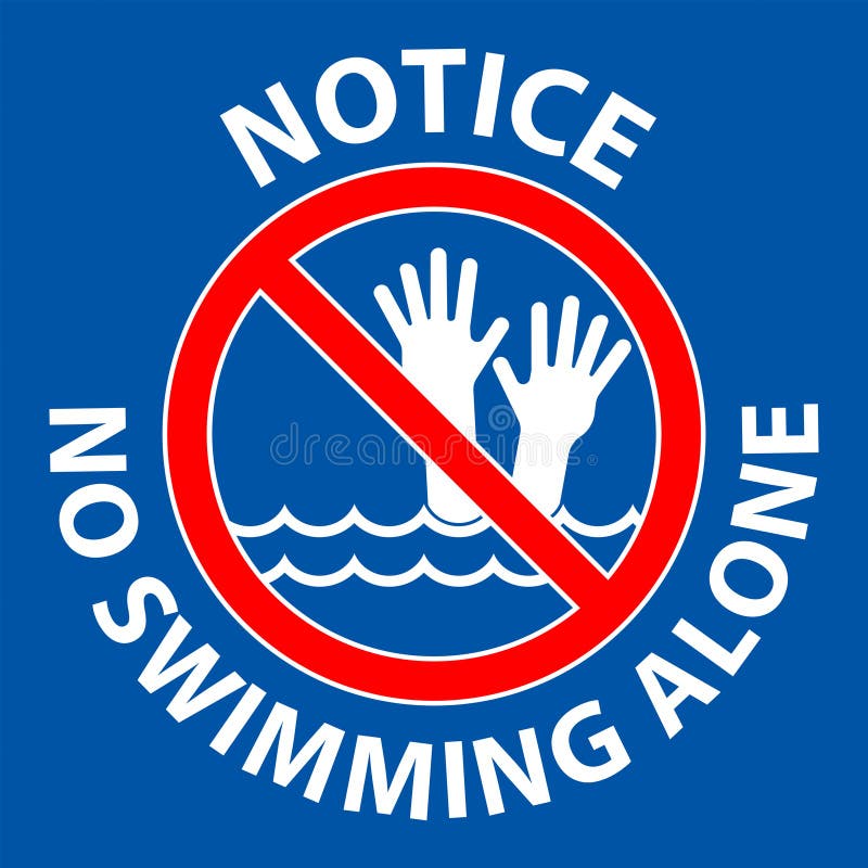 Pool Safety Sign Notice, No Swimming Alone Stock Vector - Illustration ...