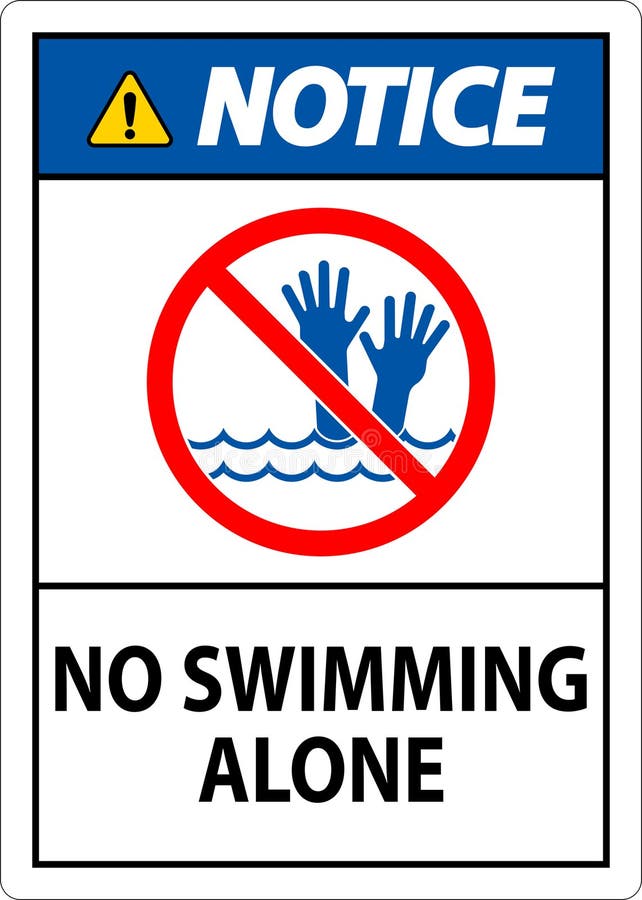 Pool Safety Sign Notice, No Swimming Alone Stock Vector - Illustration ...