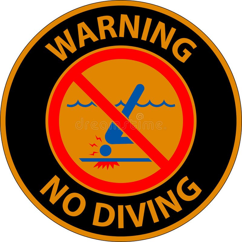Pool Safety Sign Warning, No Diving Stock Vector - Illustration of ...