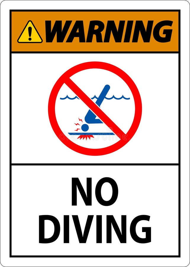 Pool Safety Sign Warning, No Diving Stock Vector - Illustration of ...