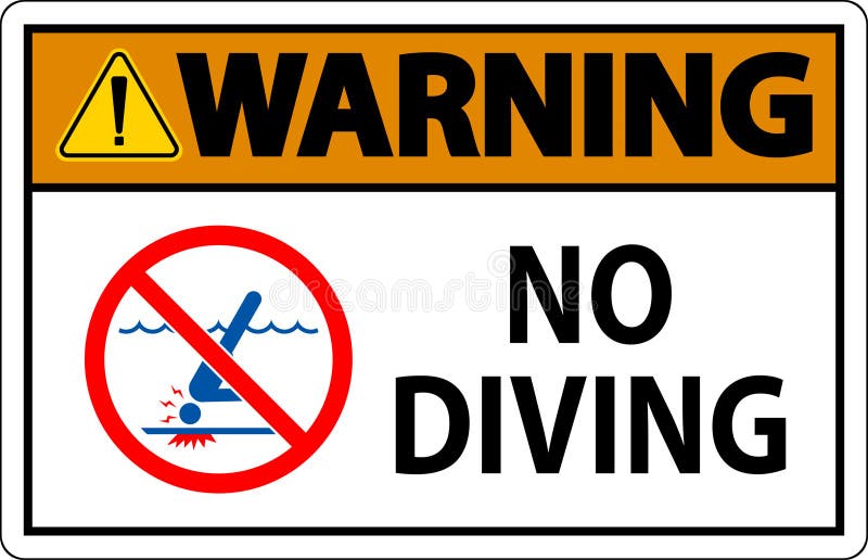 Pool Safety Sign Warning, No Diving Stock Vector - Illustration of ...