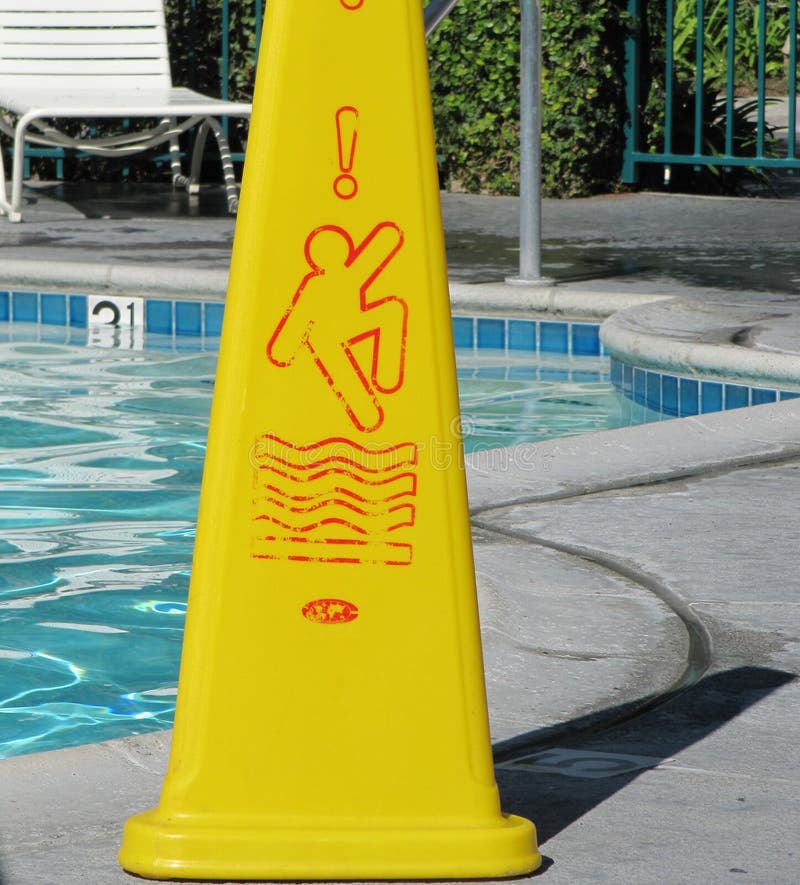 Pool Safety Sign stock image. Image of pool, yellow, background - 46560399
