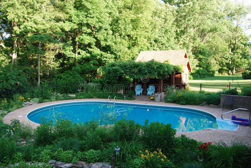 Pool Setting stock image. Image of setting, backyard - 41922661