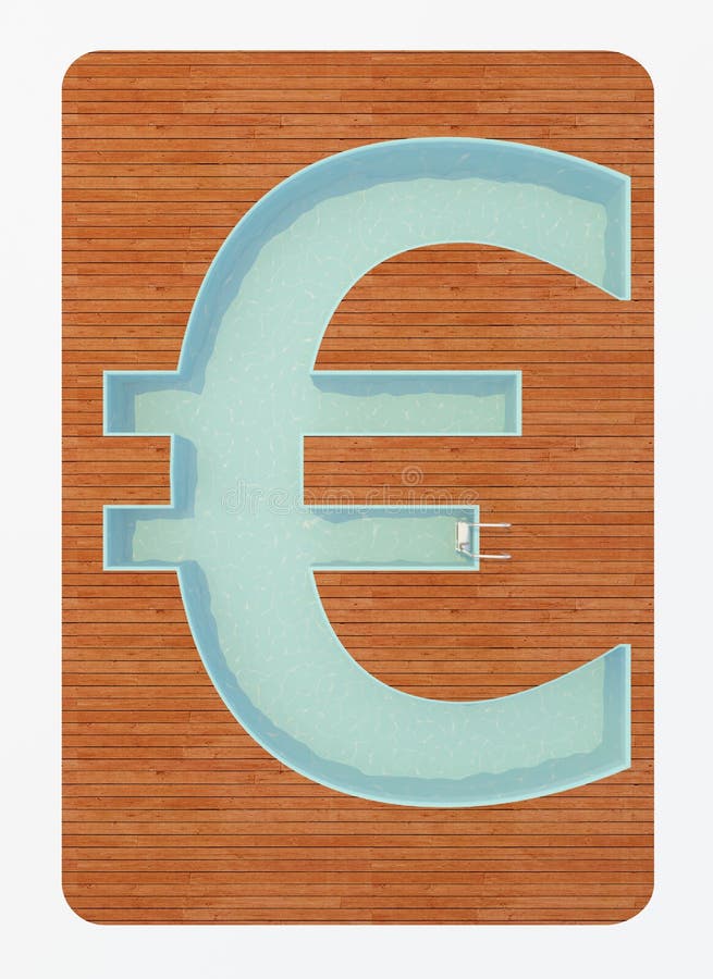 Pool Shape Euro Sign 3d Rendering Stock Illustrations – 2 Pool Shape ...