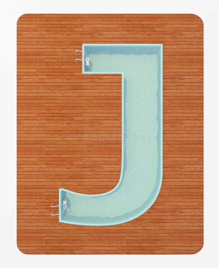 Pool in the Shape of a Letter J 3d Rendering Stock Illustration ...
