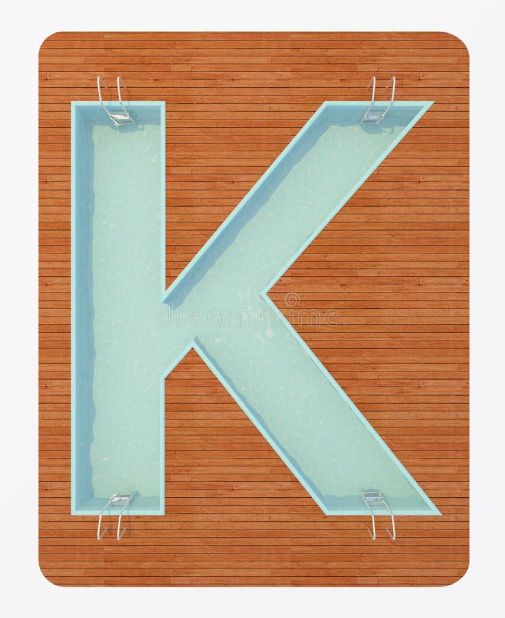 Pool in the Shape of Letter K 3d Rendering Stock Illustration ...