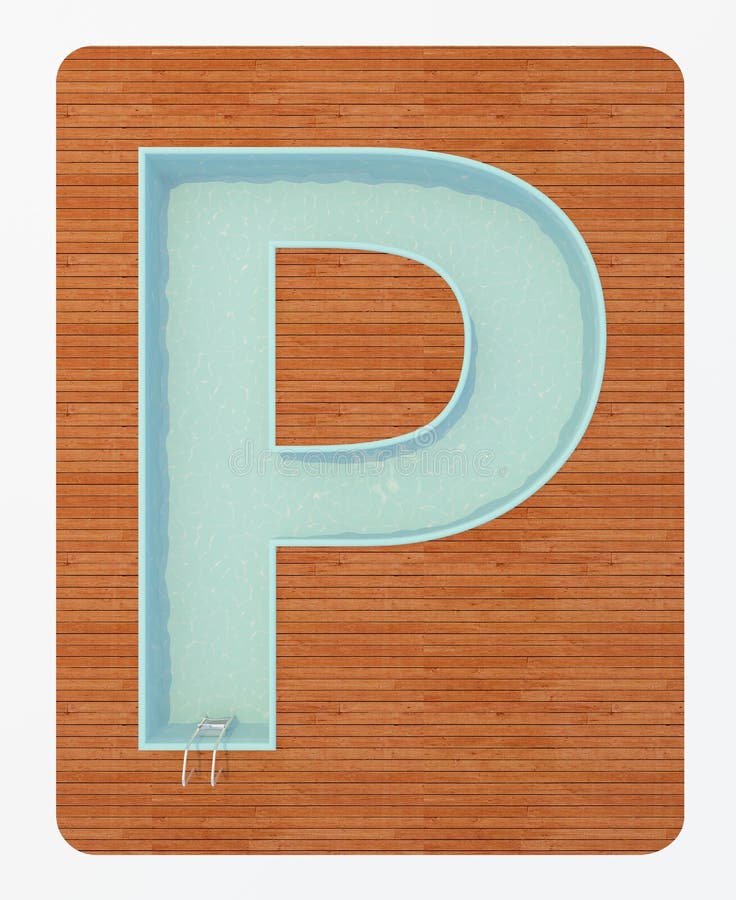 Pool in the Shape of a Letter J 3d Rendering Stock Illustration ...