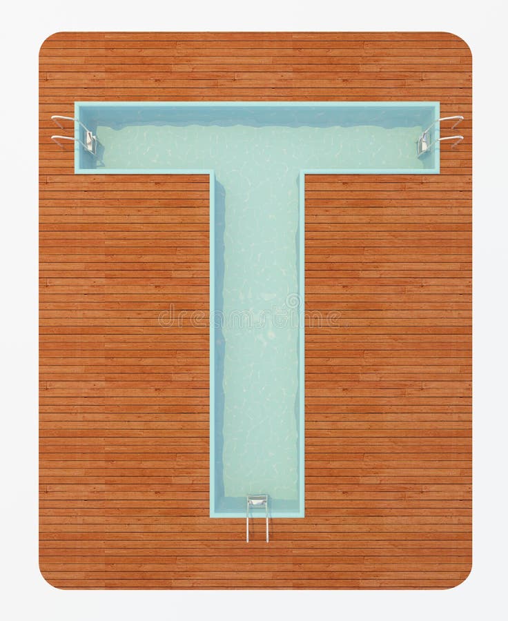 Pool in the Shape of a Letter T 3d Rendering Stock Illustration ...