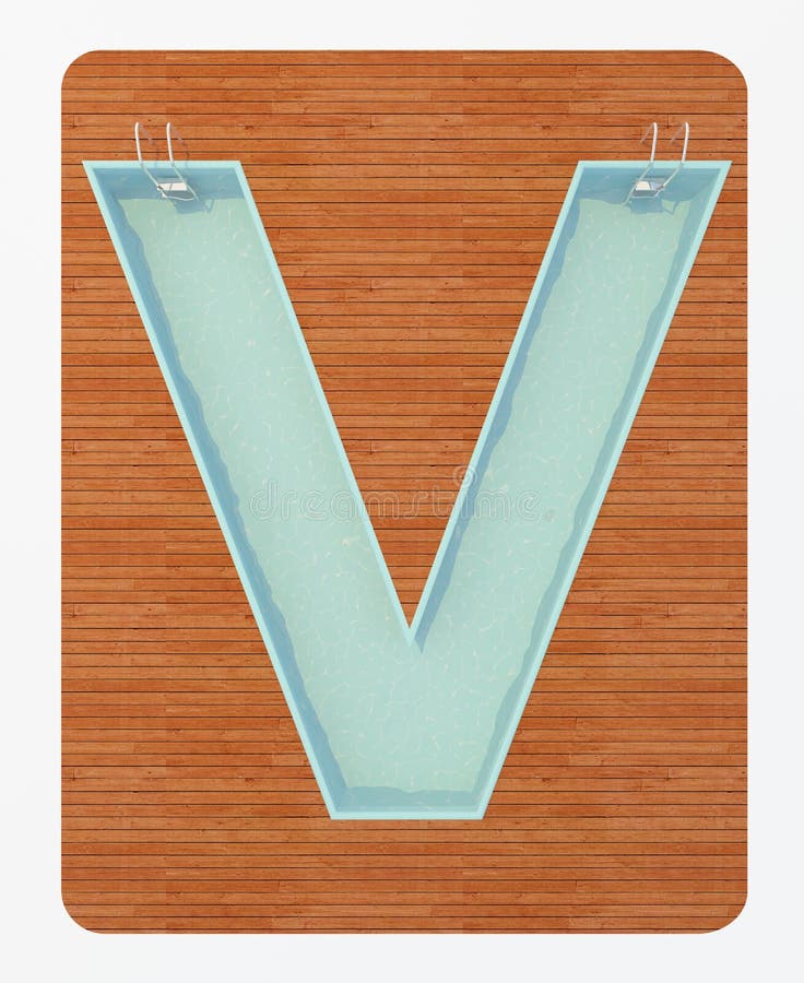 Pool in the Shape of a Letter V 3d Rendering Stock Illustration ...
