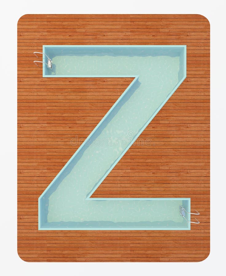 Pool in the Shape of a Letter Z 3d Rendering Stock Illustration ...