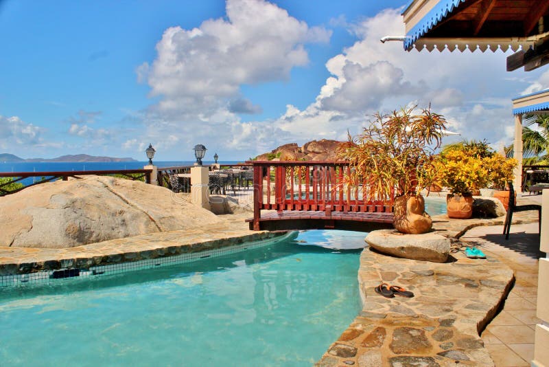 Pool side stock image. Image of tropical, water, lifestyle - 28612977