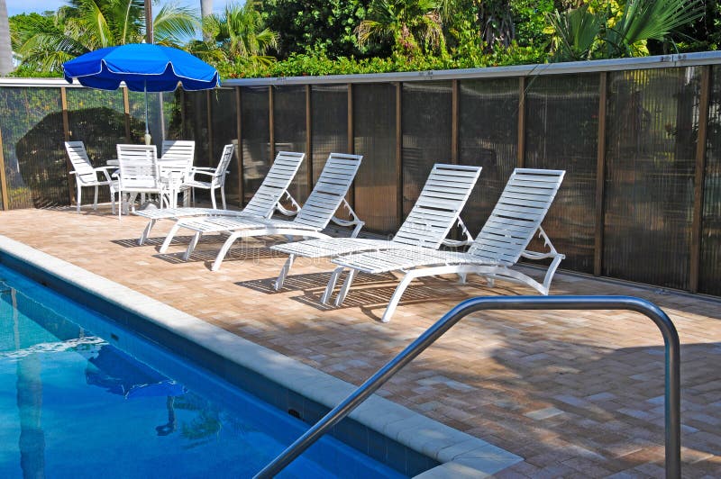 Pool Side Area stock image. Image of pool, outdoors, fence - 14664685