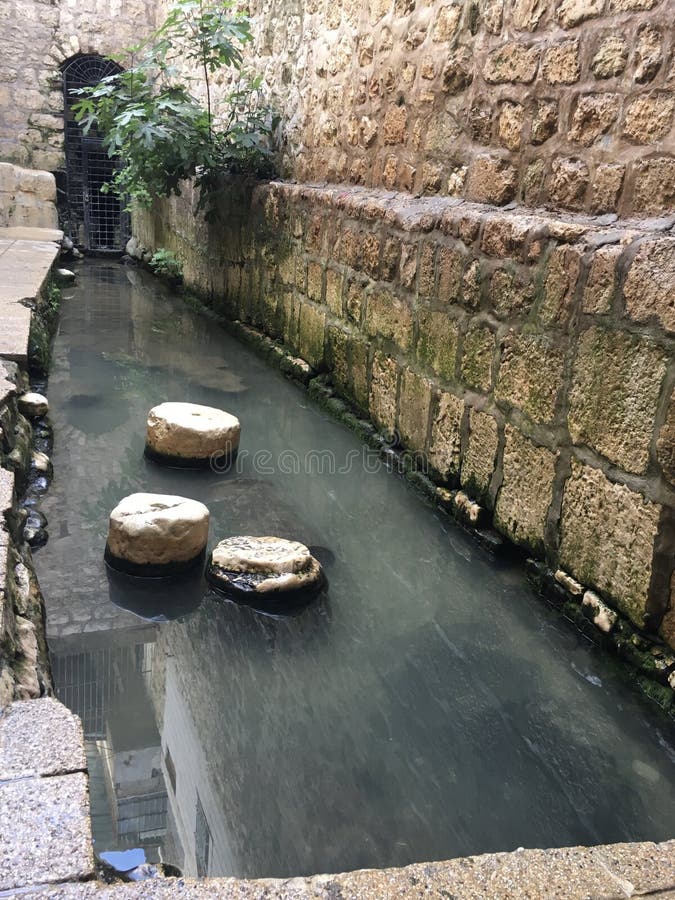 Pool of Siloam in Jerusalem in Israel. Stock Image - Image of wadi ...