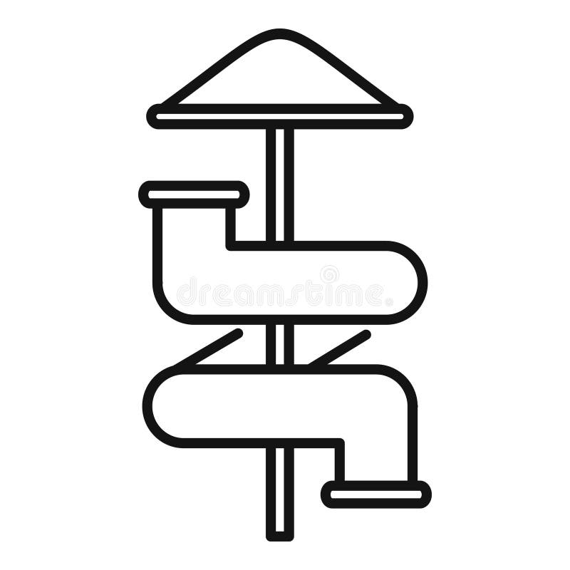 Pool Slide Icon Outline Vector. Waterpark Amusement Stock Vector ...